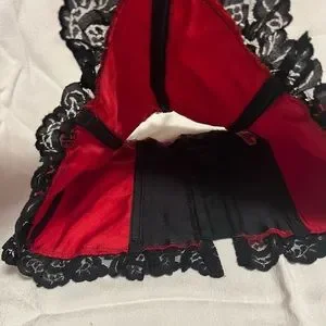 glydons | Intimates & Sleepwear | Waist Corset In Red Satin And Black ...